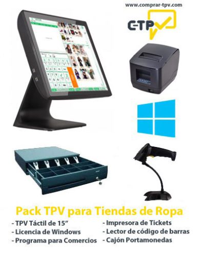 Pack TPV Tiendas Tallas y Colores - Ropa - Complementos - Zapaterías